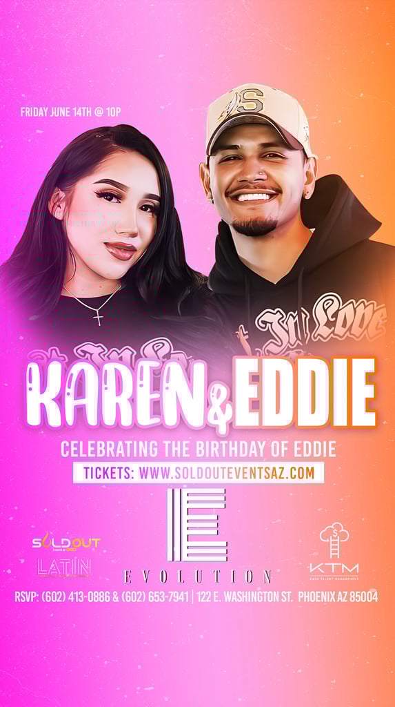Karen & Eddie Host @ Evolution | Sold Out Events | Fri, Jun 14, 2024 | Evolution